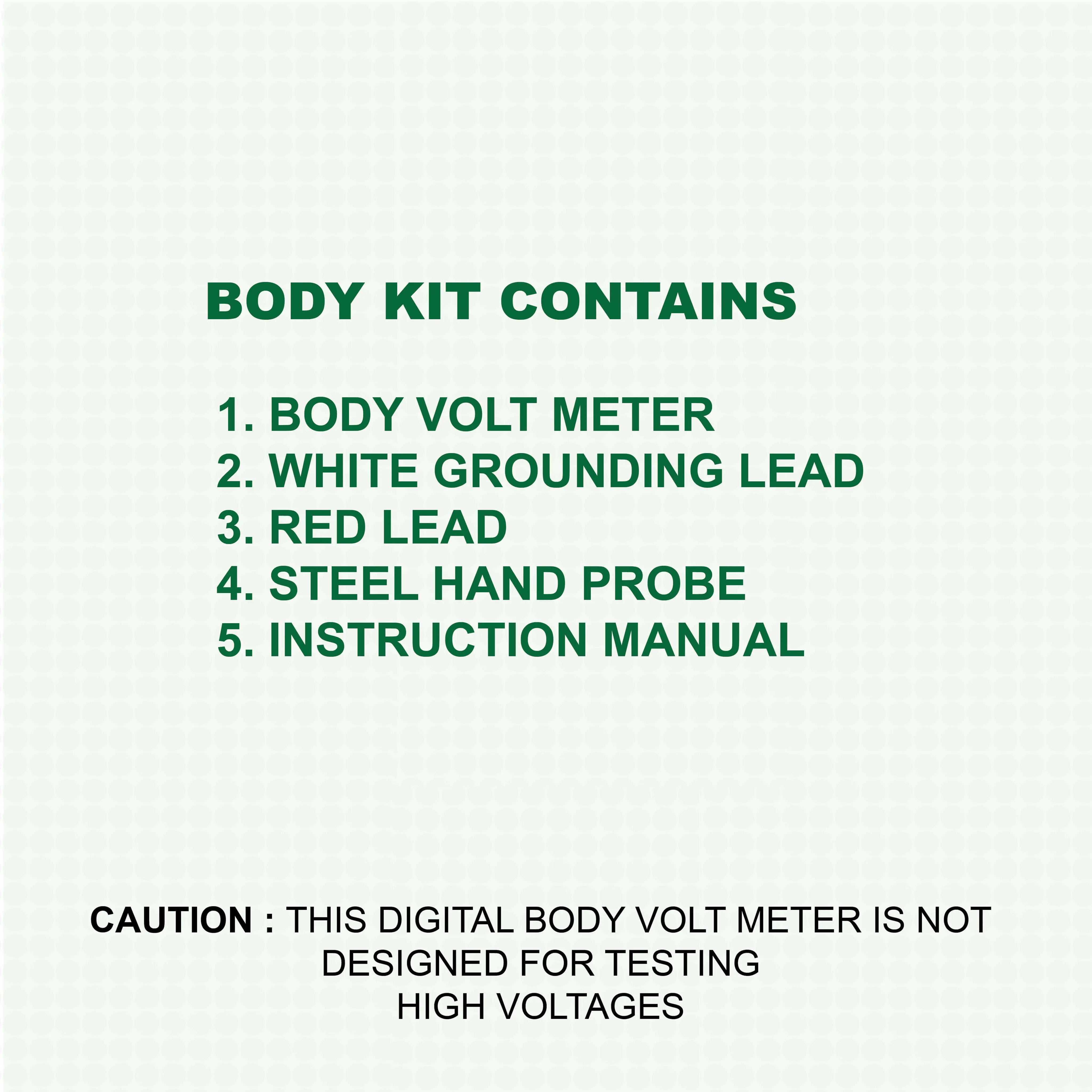 Body Volt Meter Kit (Human Body Voltage Checker)- Grounding Mat®