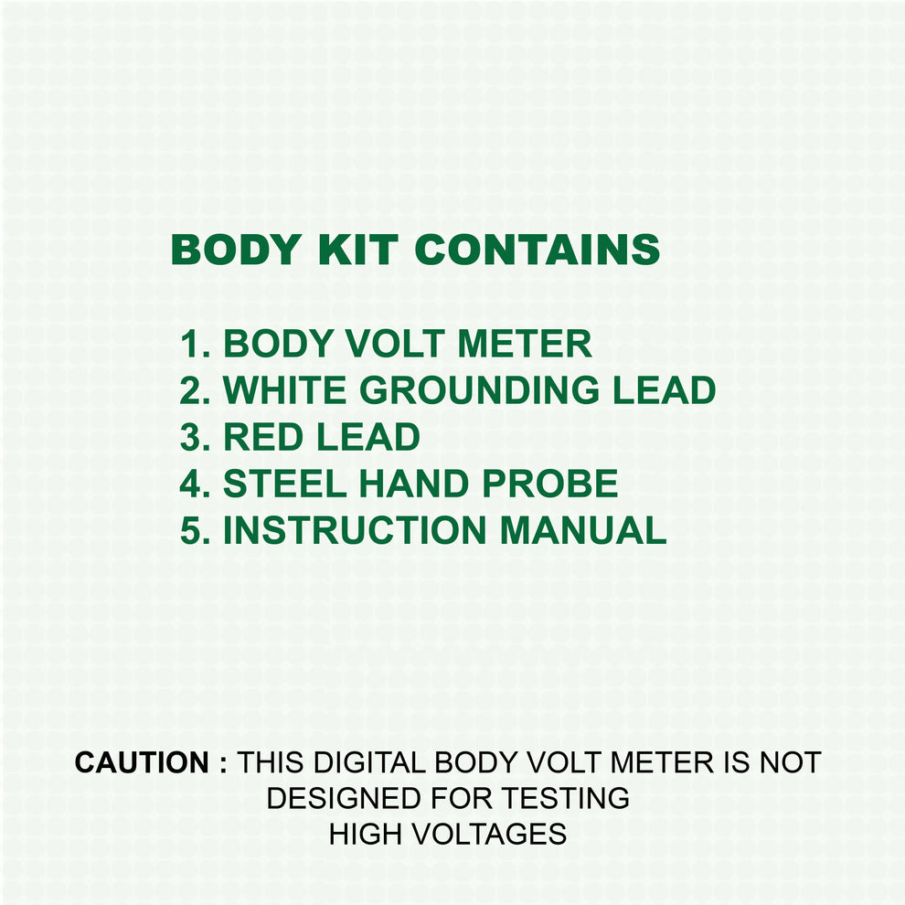 Body Volt Meter Kit (Human Body Voltage Checker)- Grounding Mat®